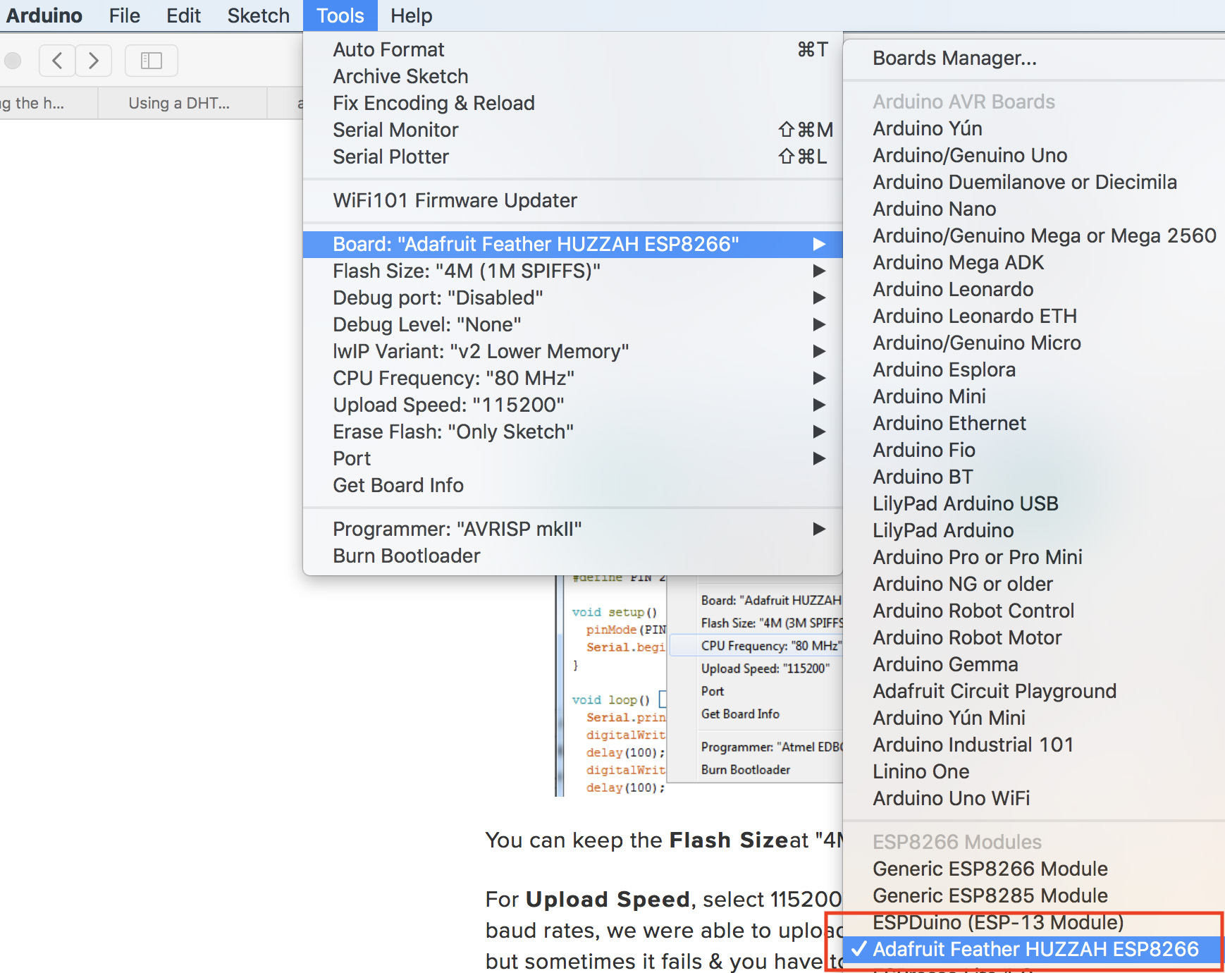 Connecting to an Arduino Feather Huzzah and Testing (step 1) – Mike ... Connecting to an Arduino Feather Huzzah and Testing (step 1) – Mike ...